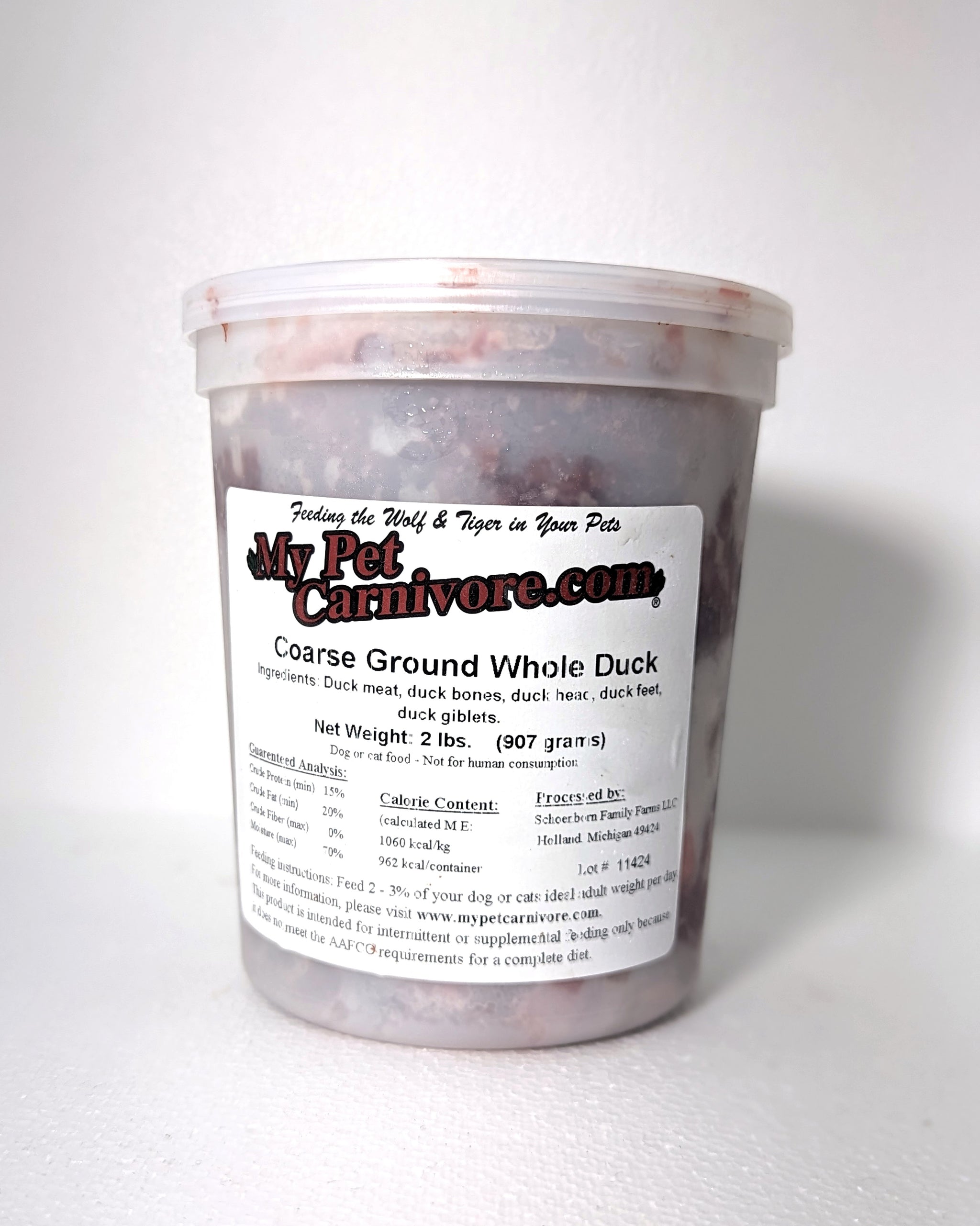Coarse Ground Whole Duck-2 LB. – My Pet Carnivore