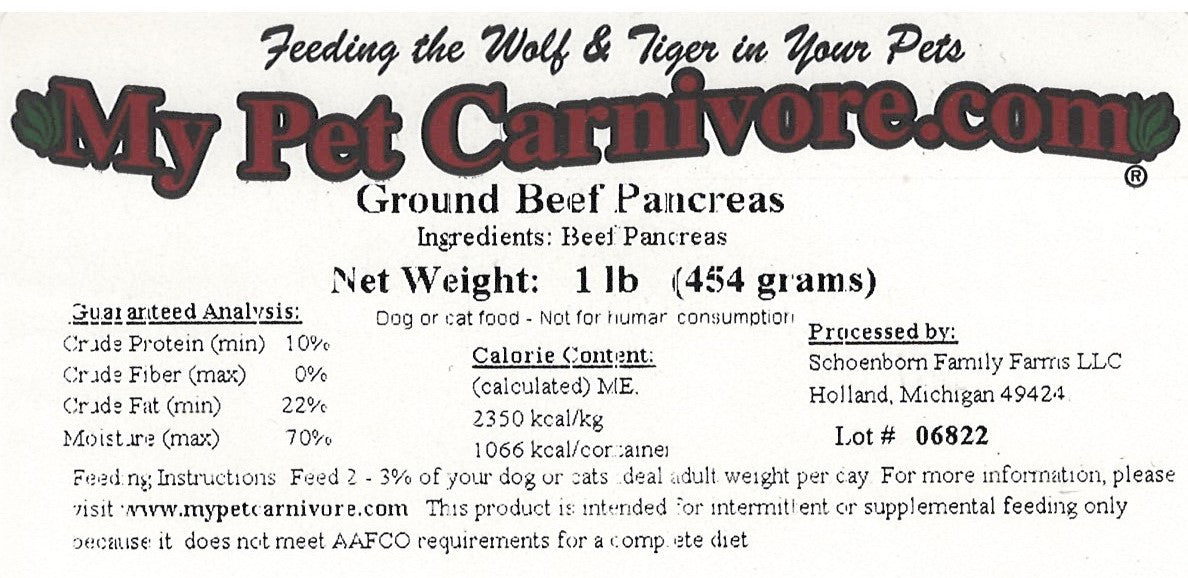 Ground Beef Pancreas-1 LB. – My Pet Carnivore